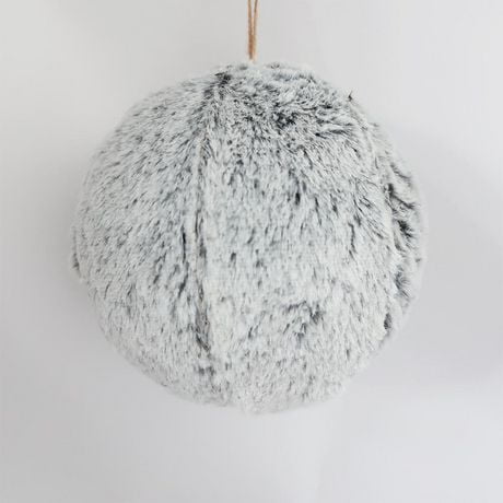 Holiday Time 150MM Grey Fur Ball Jumbo Ornament | Walmart Canada