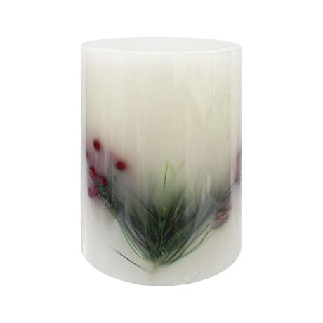 4" Embedded Botanical Pillar Candle | Walmart Canada