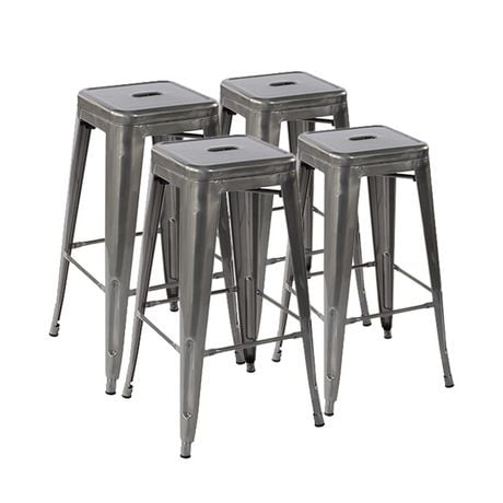 Homycasa 29 Inch Backless Metal Counter Stools | Walmart Canada