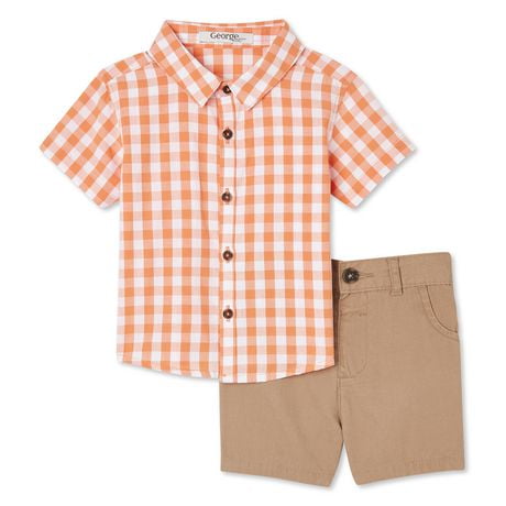 Click here for George Baby Boys Woven Resort 2-Piece Set Orange 0... prices
