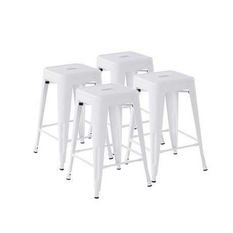 Homycasa 24 Inch Backless Metal Counter Stools (Set of 4) - Walmart.ca