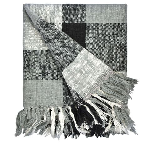 Click here for Fabstyles Novelty Check Cotton Throw With Fringe... prices