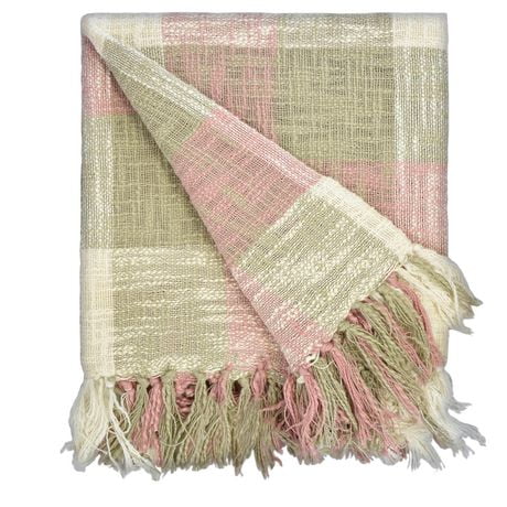 Click here for Fabstyles Novelty Check Cotton Throw With Fringe... prices