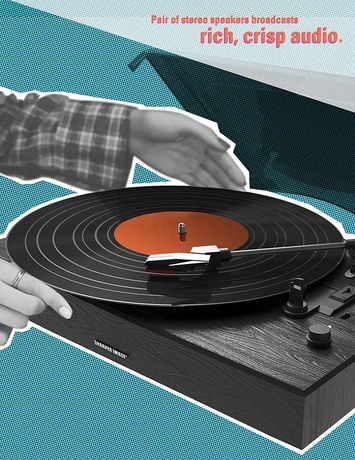 Sharper Image SBT4003 Bluetooth Turntable With Satellite Speakers ...