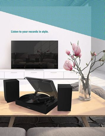 Sharper Image SBT4003 Bluetooth Turntable With Satellite Speakers ...