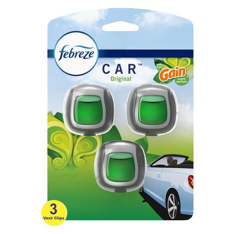 Febreze Car Odor-Fighting Air Freshener Vent Clips with Gain Scent ...