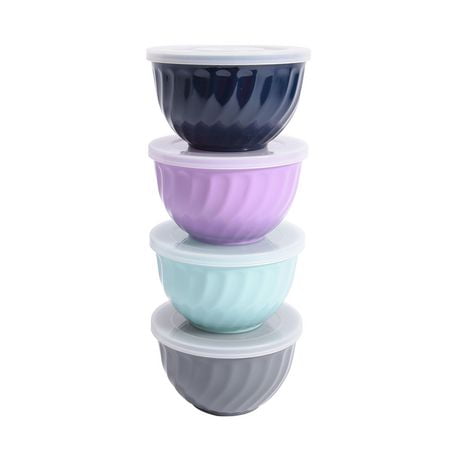 Mainstays 8-Piece Melamine Prep Bowl Set with Lids, Small Prep Bowls ...