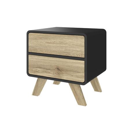 Click here for Bestar Alhena 20W End Table In Black Uv & Sandy Br... prices