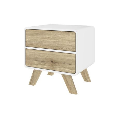 Click here for Bestar Alhena 20W End Table In White Uv & Sandy Br... prices