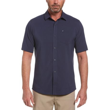 Click here for Bh Mens Short Sleeve Solid Woven Shirt Blue L prices