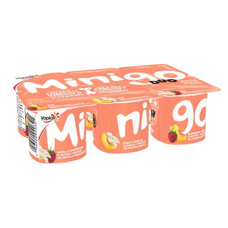 Minigo by Yoplait Duo Fresh Cheese Raspberry-Peach/Peach-Vanilla ...