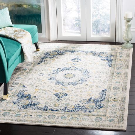 Click here for Safavieh Evoke Teale Traditional Area Rug Ivory /... prices