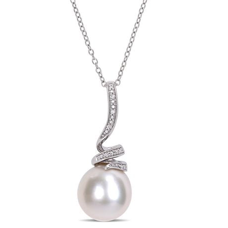 Click here for Miabella 11-12Mm Cultured Freshwater Pearl And Dia... prices
