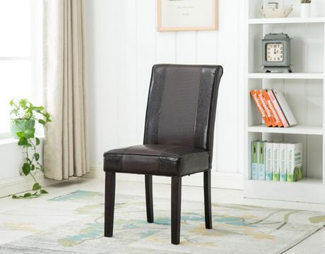 Click here for Topline Home Furnishings Brown Faux Leather Parson... prices