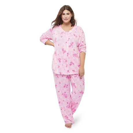 George Plus Women's 2-Piece V-Neck Pajama Set - Walmart.ca