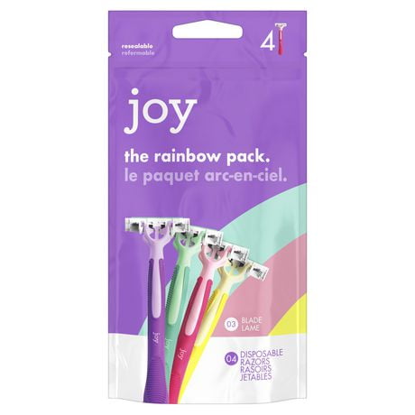 Joy Disposable Razors for Women, Rainbow Pack | Walmart Canada
