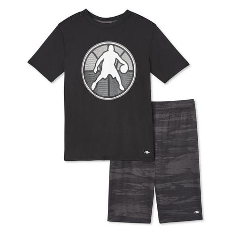 Click here for Athletic Works Boys Tee And Short 2-Piece Set Blac... prices