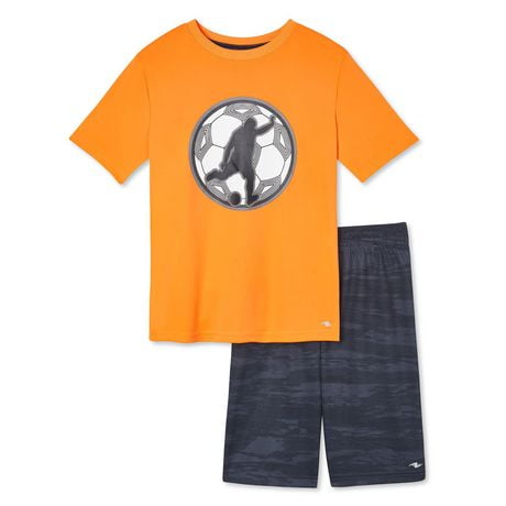 Click here for Athletic Works Boys Tee And Short 2-Piece Set Oran... prices