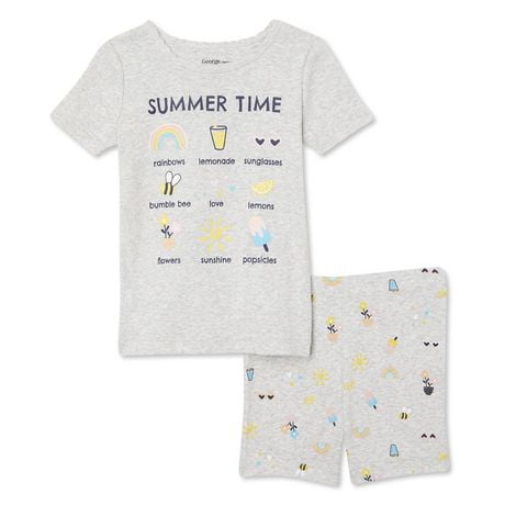 Click here for George Toddler Girls Cotton Short 2-Piece Set Grey... prices