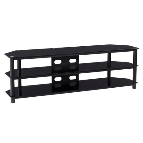 Click here for Corliving Black Gloss Tv Bench With Open Shelves F... prices