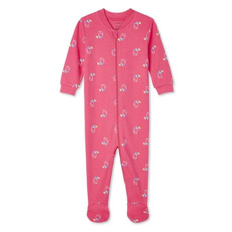 Click here for George Baby Girls Full-Zip Sleeper Pink 12-18 Mont... prices