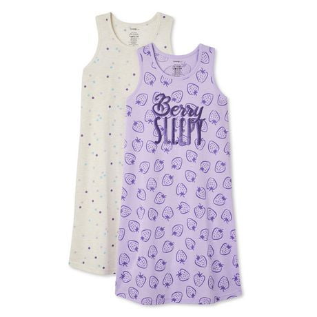 George Girls Tank Nightgown 2-Pack Purple S