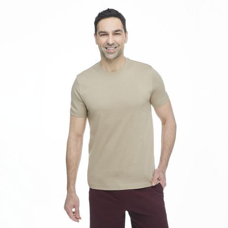 Click here for George Mens Basic Crew Neckline Tee Beige M prices