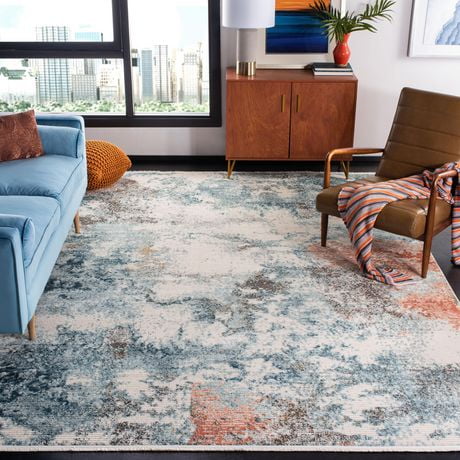Click here for Safavieh Shivan Jaiden Abstract Area Rug Blue / Iv... prices