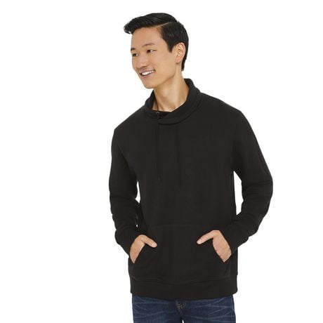 Click here for George Mens French Terry Wrap Collar Popover Black... prices