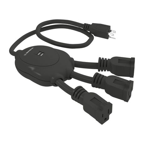 Westinghouse Power Squid USB 3-Outlet Flexible Outlet Multiplier ...