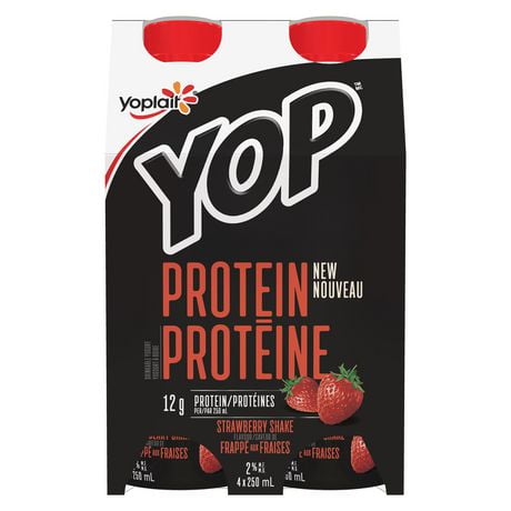 Yop by Yoplait Protein Strawberry Shake Flavour Drinkable Yogurt ...