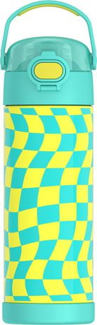 Thermos Funtainer 16 Oz Vacuum Insulated Straw Bottle, Checkered Teal ...