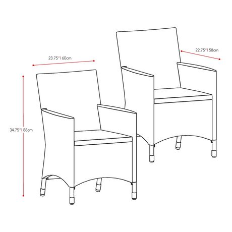 2pc Charcoal Black Patio Chair Set | Walmart Canada