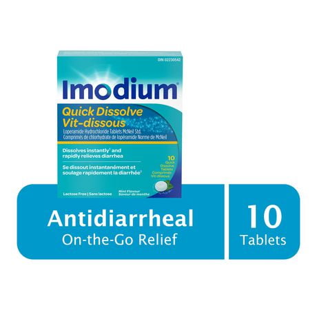 Imodium Diarrhea Relief, Quick-Dissolve Tablets, 10 Count - Walmart.ca