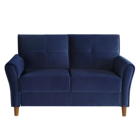 Topline Home Furnishings Modern Blue Velvet Loveseat - Walmart.ca