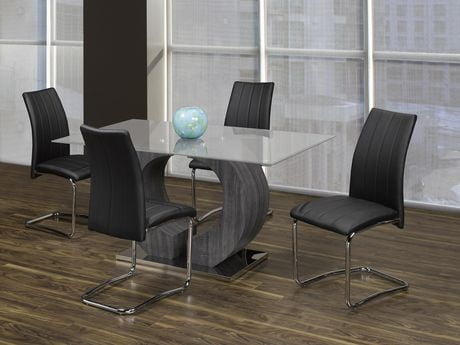 Click here for K-Living Napa Dining Table Set With Black Chairs B... prices
