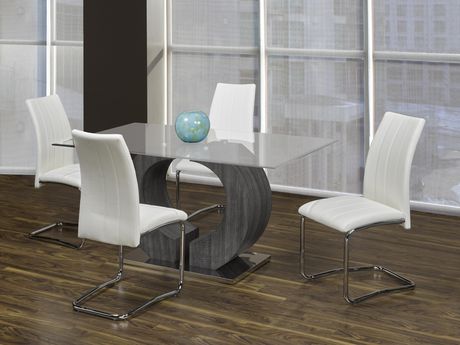 Click here for K-Living Napa Dining Table Set With White Chairs W... prices