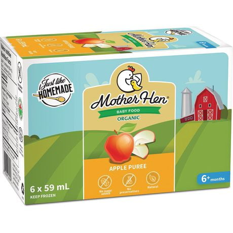 Mother Hen Strained apples puree baby food frozen puree 6x59ml - Walmart.ca