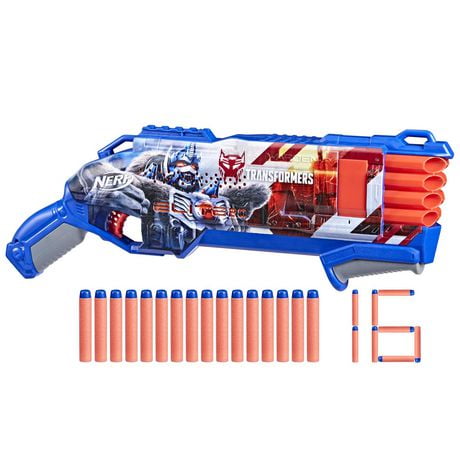 Nerf Transformers Optimus Primal Dart Blaster, 16 Nerf Elite Darts ...