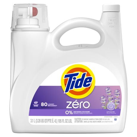 Tide Zero Liquid Laundry Detergent, Soft Lavender Scent, CleanScent ...