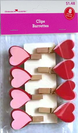 Way to Celebrate 8 Count Heart Shaped Clips | Walmart Canada