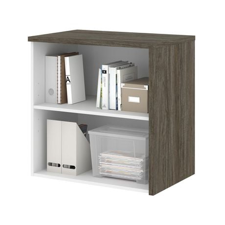 Click here for Bestar Gemma Low Storage Unit Walnut Grey & White... prices
