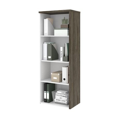 Click here for Bestar Gemma Bookcase Walnut Grey & White 15 In X... prices