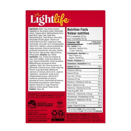 Lightlife Smart Menu Plant-Based Meatballs - Walmart.ca