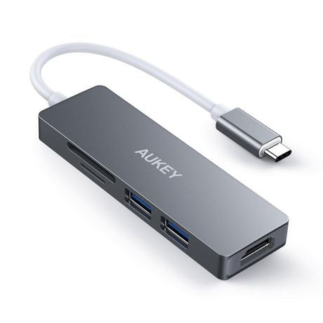 Click here for Aukey 5 Port Usb C Hub - Spacy Grey prices