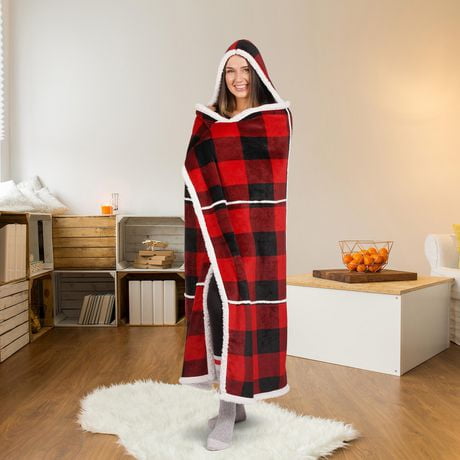 Safdie & Co. Premium Ultra Soft Flannel Hoodzy Hooded Throw Blanket ...