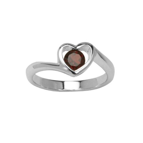 PAJ Sterling Silver Heart Rings with Genuine Gemstones - Walmart.ca