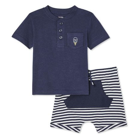 Click here for George Baby Boys Henley Tee And Short 2-Piece Set... prices