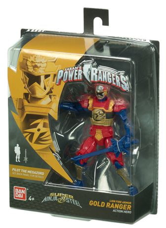 Power Rangers Super Ninja Steel Gold Ranger Action HERO Power up Figure ...