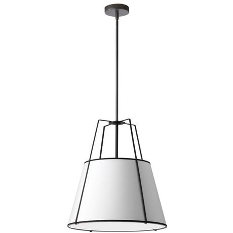 Click here for Dainolite Tra-1P-Bk-Wh 1 Light Matte Black Pendant... prices